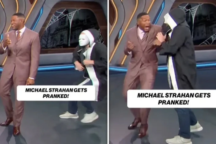 Michael Strahan startled live on air: Colleagues' "Halloween" prank ...